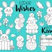 Easter Wishes - Hand Drawn - Digital Stamps, Digistamps, Clipart ...