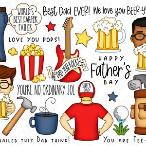 Father's Day Clipart Set - Hand Drawn Digital Clipart - Item# 9274 - Etsy