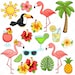 Tropical Summer Digital Clipart - Set of 18 - Flamingo, Toucan, Palm ...