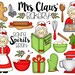 Mrs. Claus' Bakery Christmas Clipart Set - Hand Drawn Digital Clipart ...