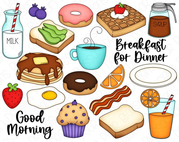 Cooked Breakfast Clipart Etsy