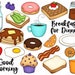 Breakfast Hand Drawn Digital Clipart - Set of 19 - Pancakes, Waffle ...