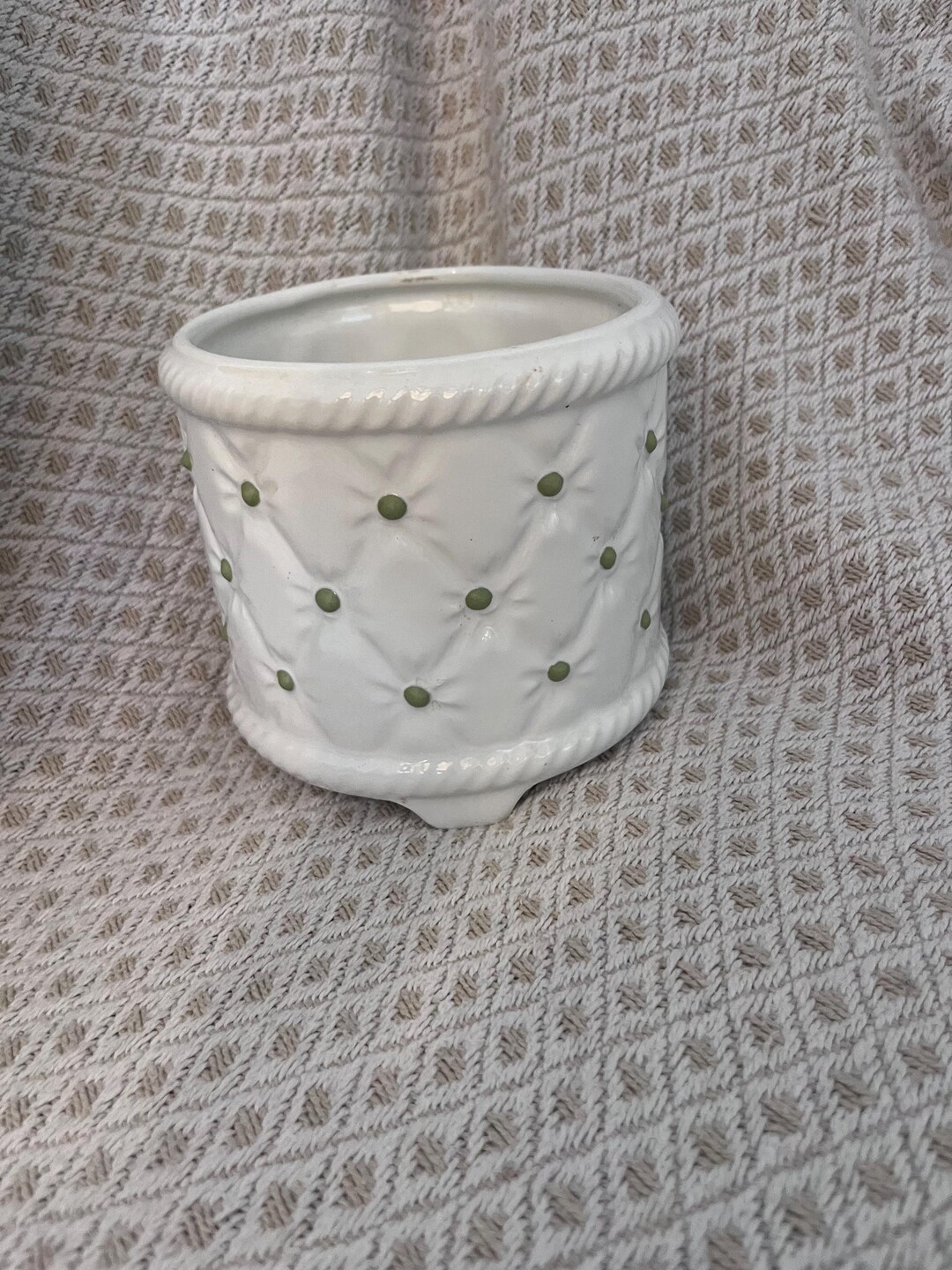 St Michael Plat Pot With Green Details - Etsy