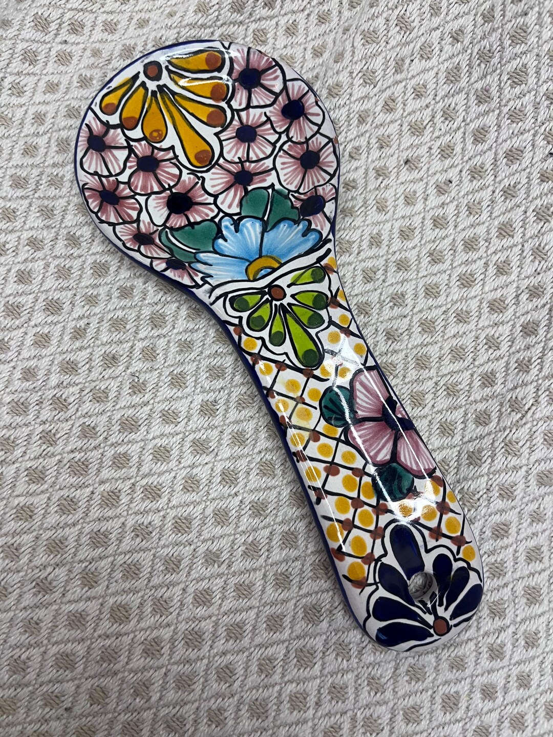 Mexican Pottery Spoon Rest in Multi Colours - Etsy