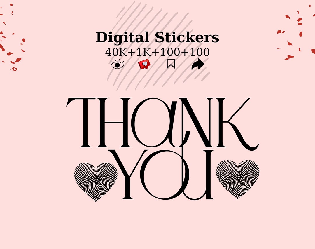 Digital Thank You Stickers | Downloadable - Etsy