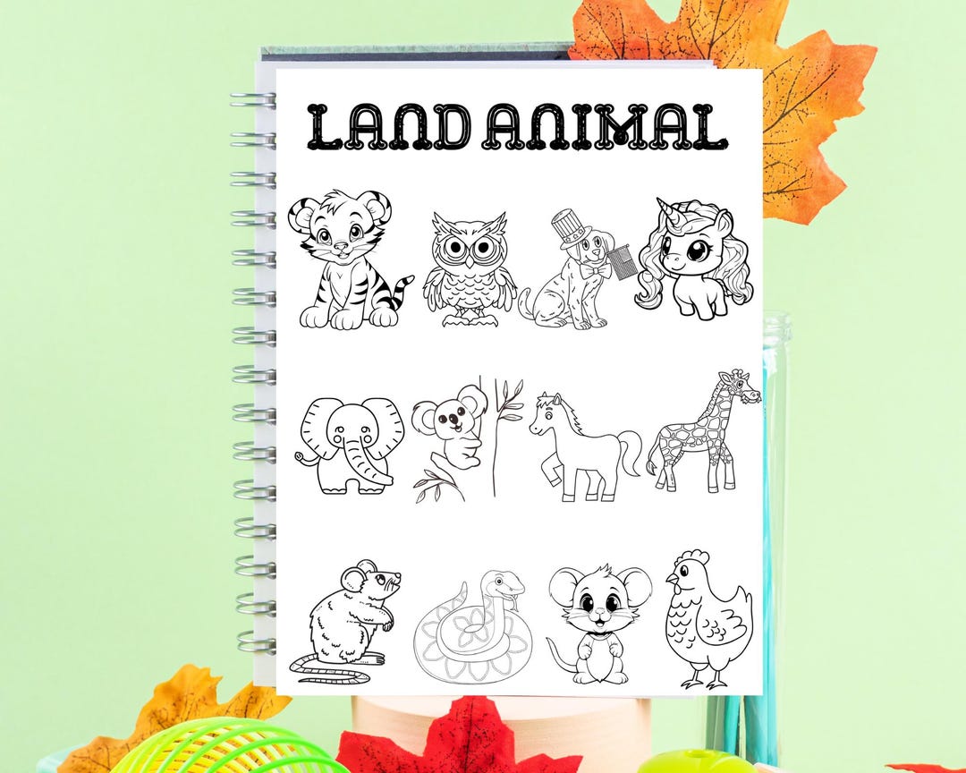 Printable Land Animal Coloring Page, Children's Activity Sheet, Jungle ...