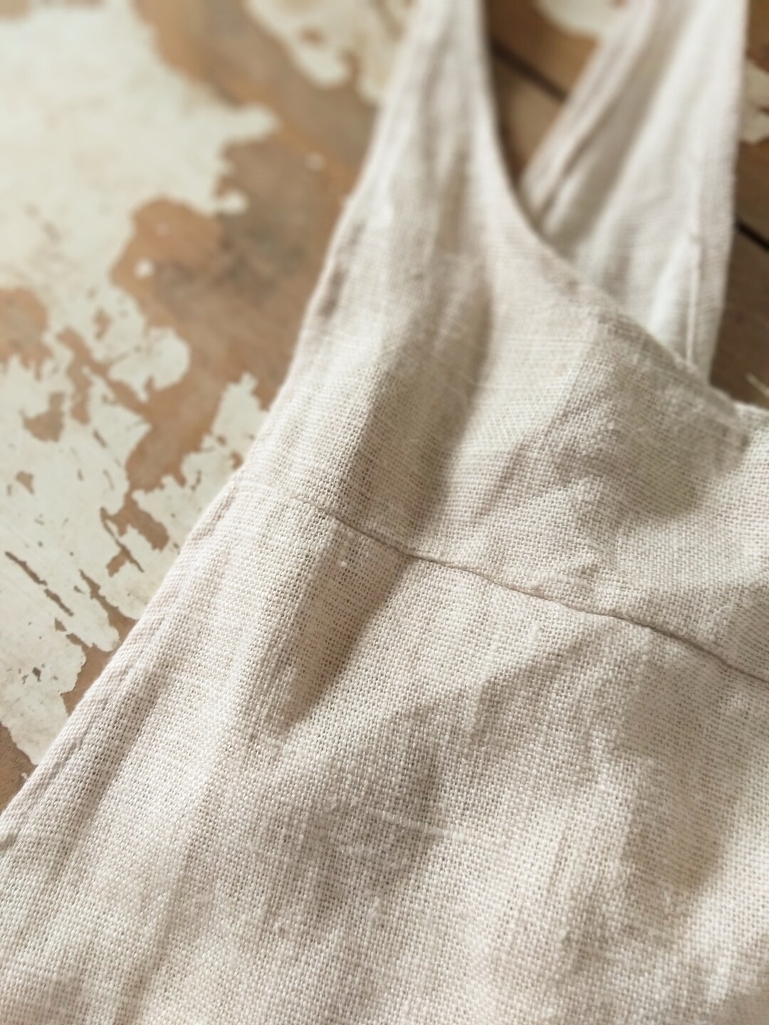 Rustic Linen Prairie Apron Lagenlook Crossover Back - Etsy
