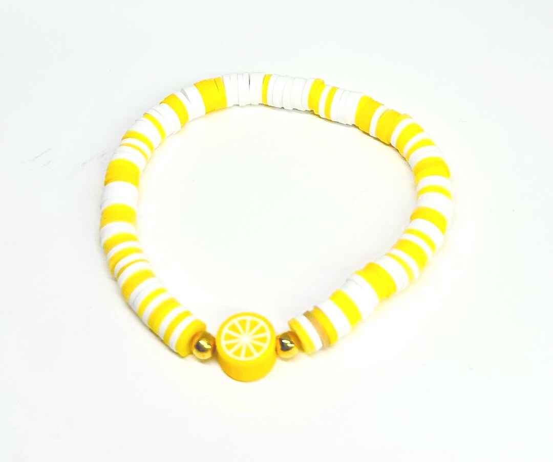 Bracelet Beaded Bracelet Lemon Bracelet Lemonade Bracelet Cute Bracelet ...