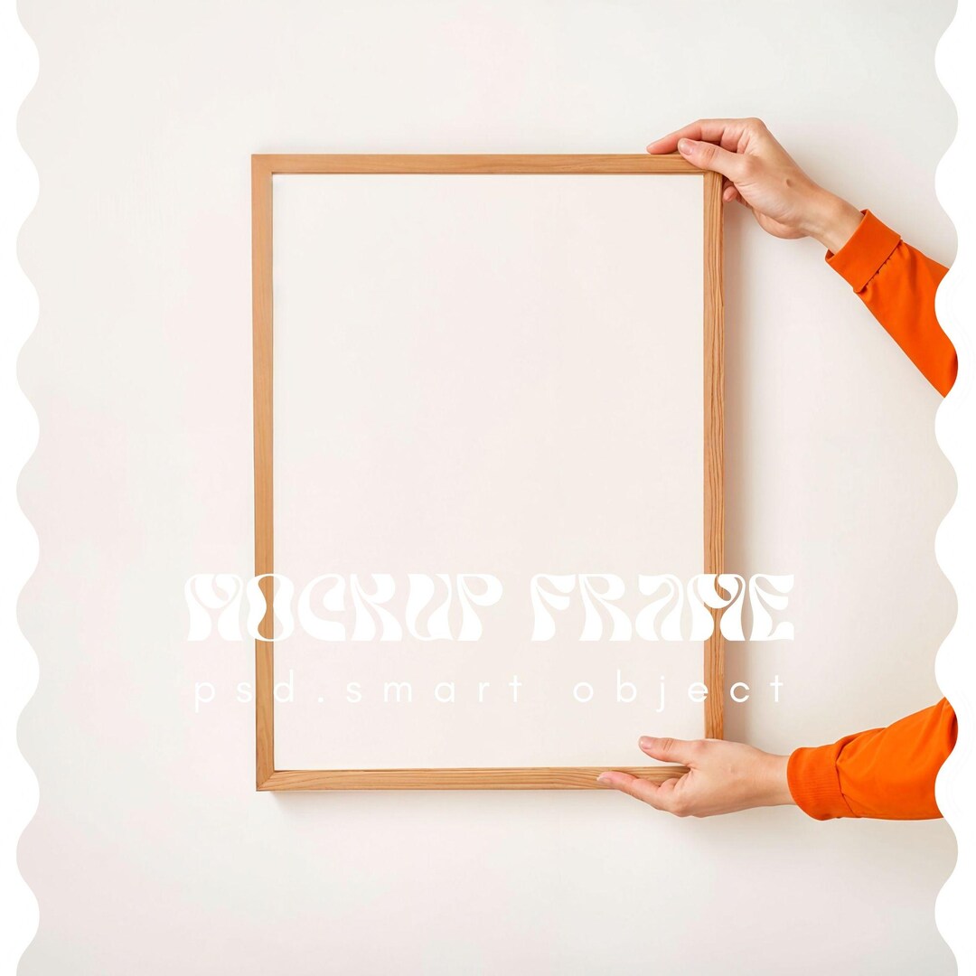 Wood Frame Mockup, One Frames Mockup, Interior Scene Mockup, Vertical ...
