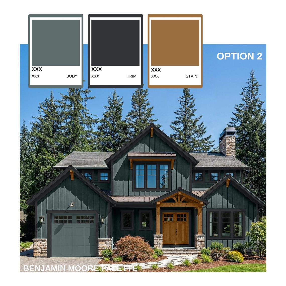 Exterior Paint Color Palette - 6 - Etsy