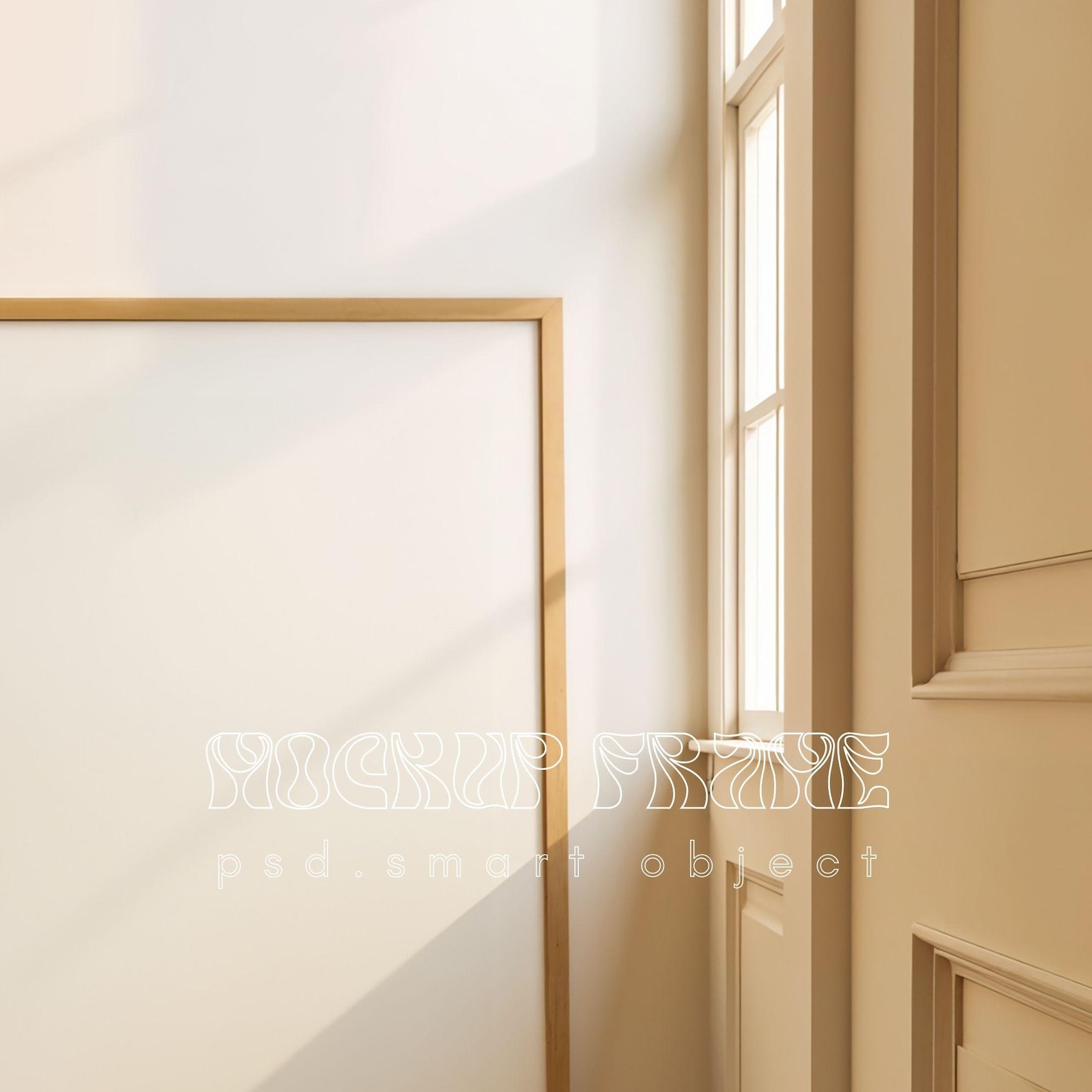 One Frames Mockup, Interior Scene Mockup, Vertical Wood Frame Mockup ...