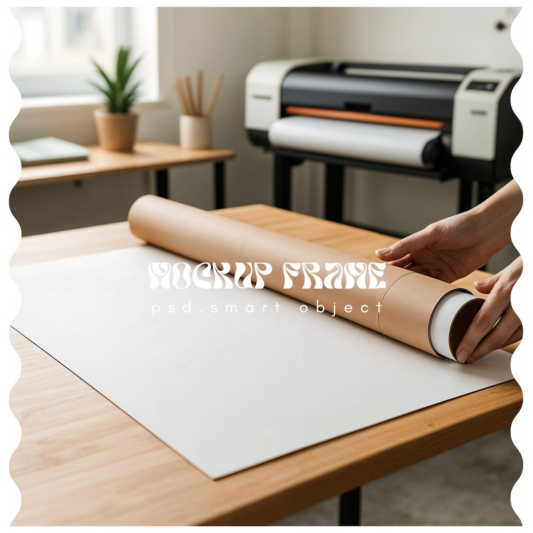 Rolled Poster Mockup With Person, Rolled up Unrolling Rolling, DIN A ...