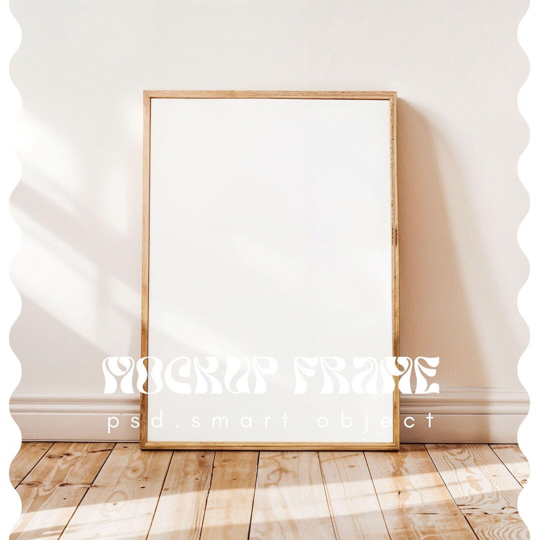 One Frames Mockup, Interior Scene Mockup, Vertical Wood Frame Mockup ...