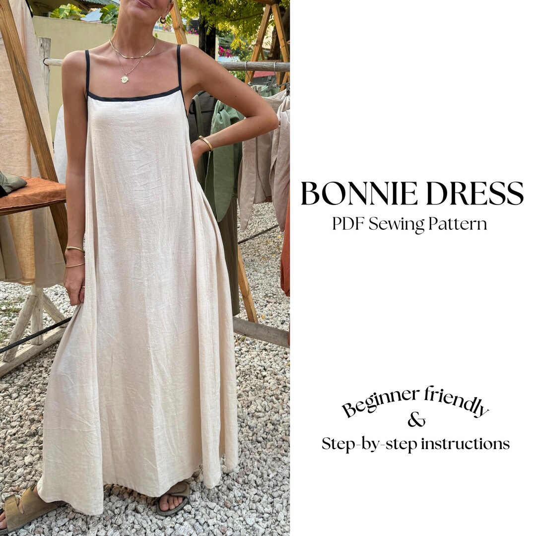 Maxi Dress PDF Sewing Pattern: Beginner Friendly, Sizes XXS-XXL - Etsy