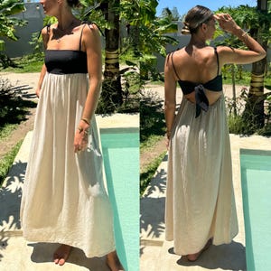 Tie Back Maxi Dress PDF Sewing Pattern: Linen Sundress (sizes XXS-XXL ...