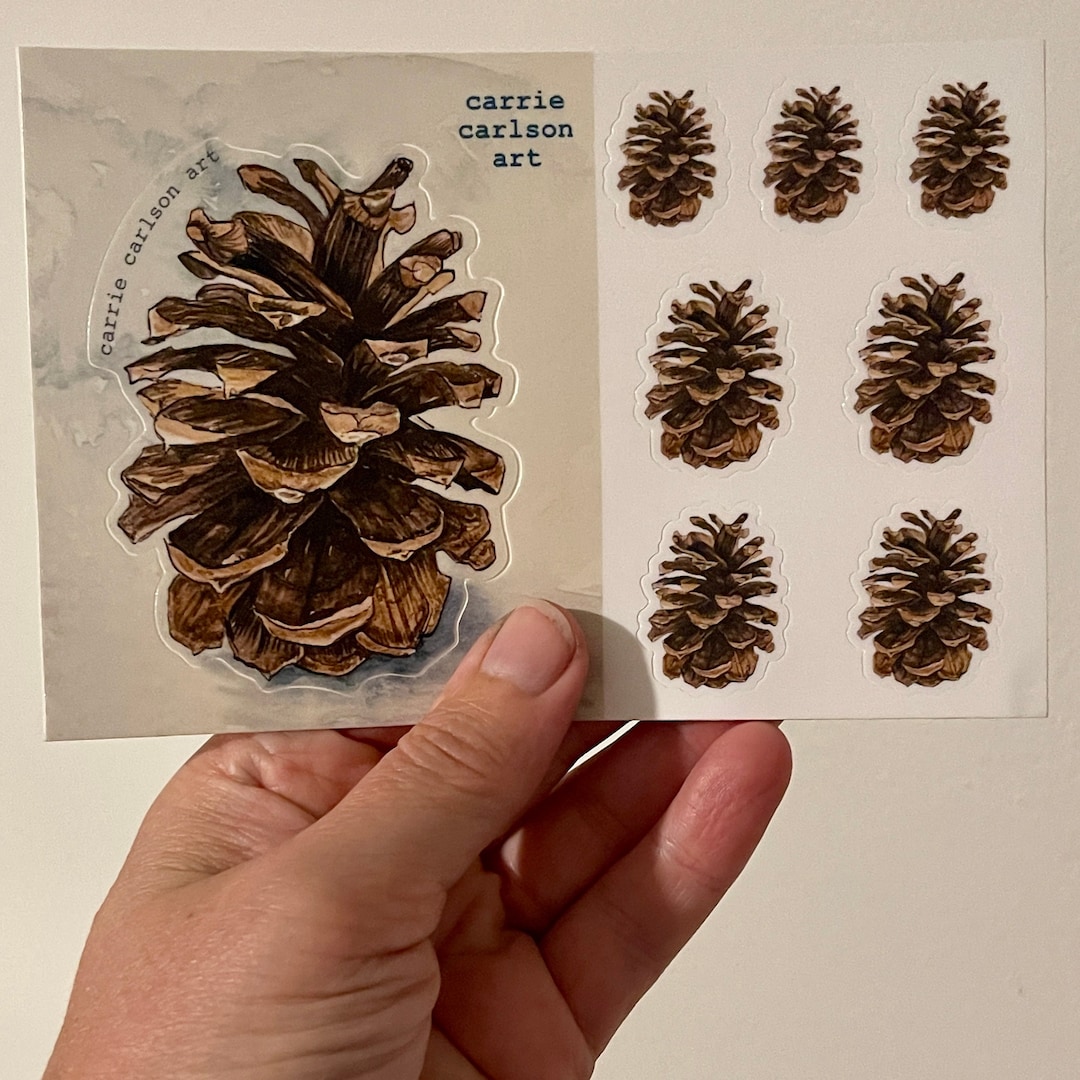 Pine Cone Sticker Sheet - Etsy