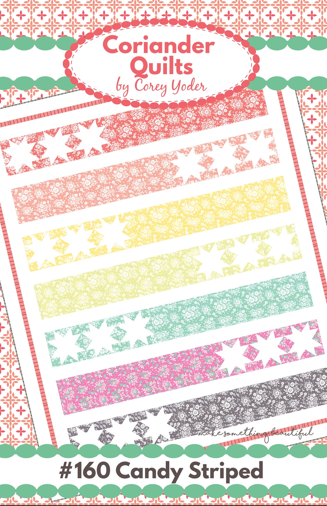 Candy Striped PAPER Quilt Pattern 160 | Etsy