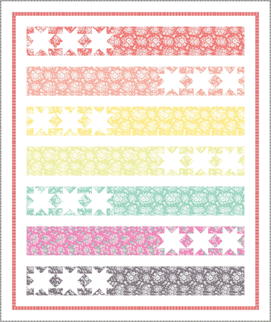 Candy Striped PAPER Quilt Pattern #160 - Etsy
