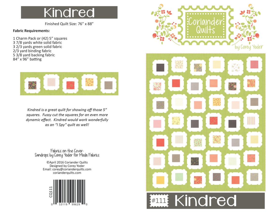 Kindred PDF Quilt Pattern 111 - Etsy