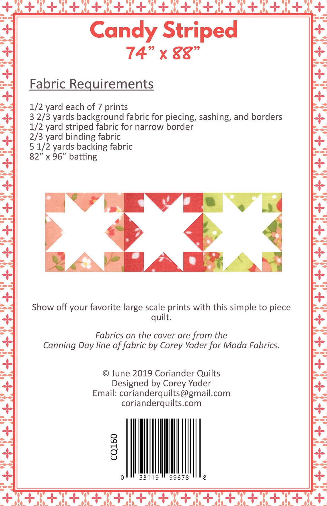 Candy Striped PAPER Quilt Pattern #160 - Etsy