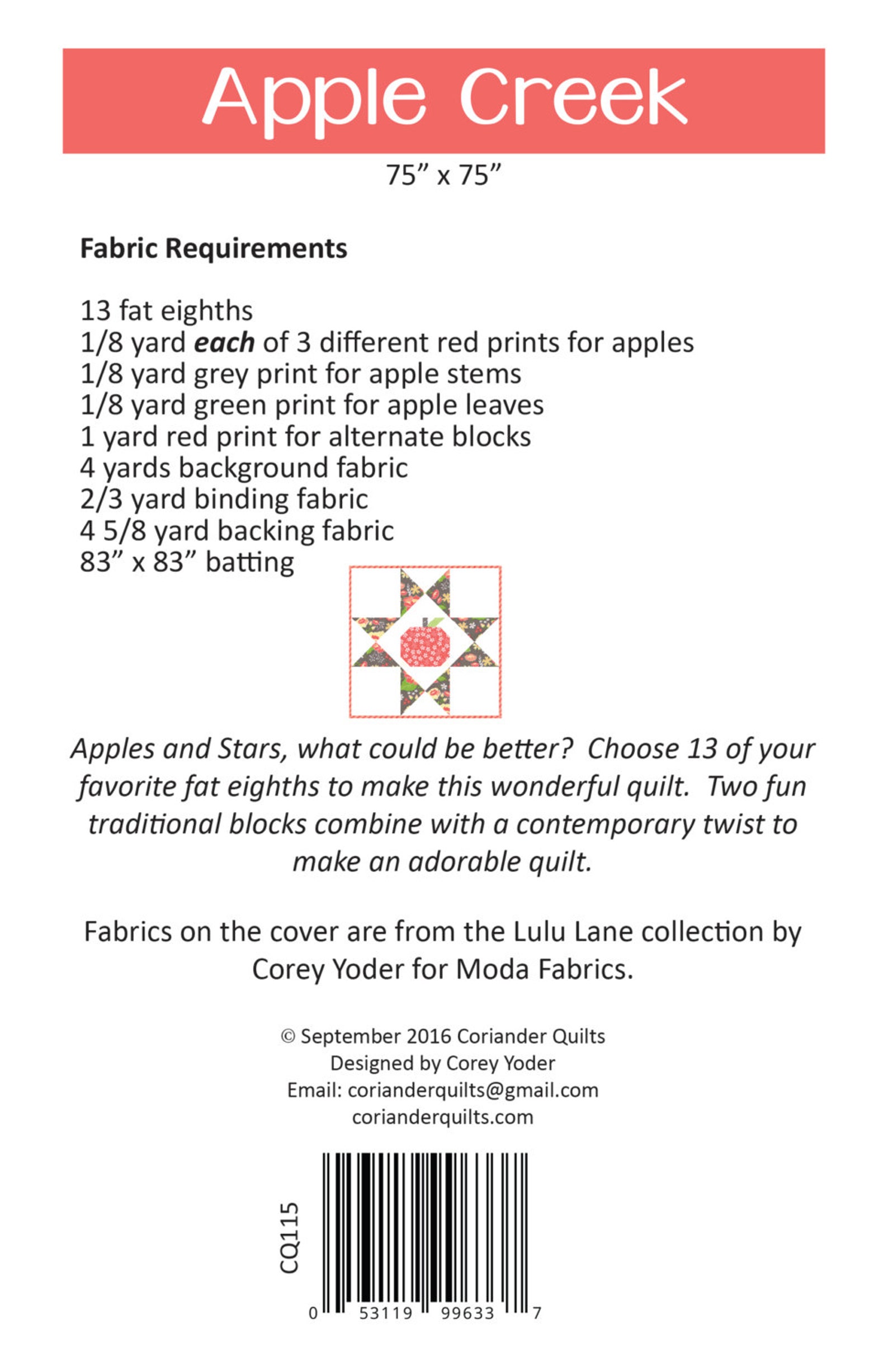 Apple Creek PDF Quilt Pattern #115 - Etsy