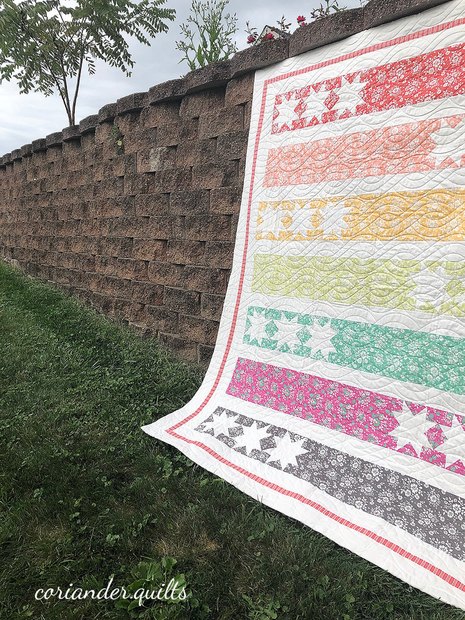 Candy Striped PAPER Quilt Pattern #160 - Etsy