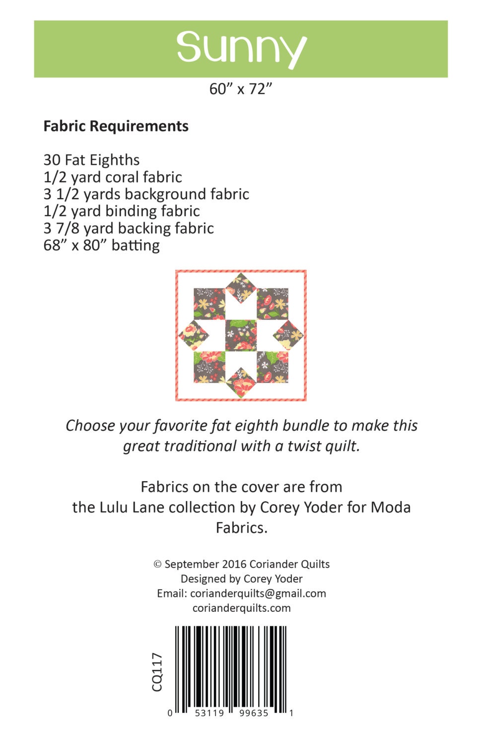 Sunny PDF Quilt Pattern 117 | Etsy