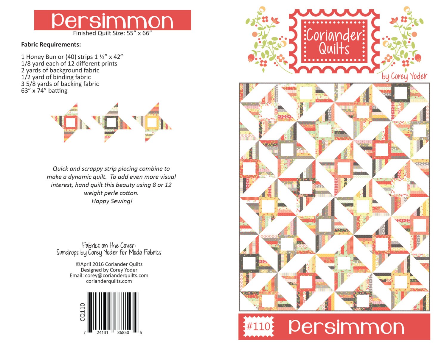 Persimmon PDF Quilt Pattern #110 - Etsy