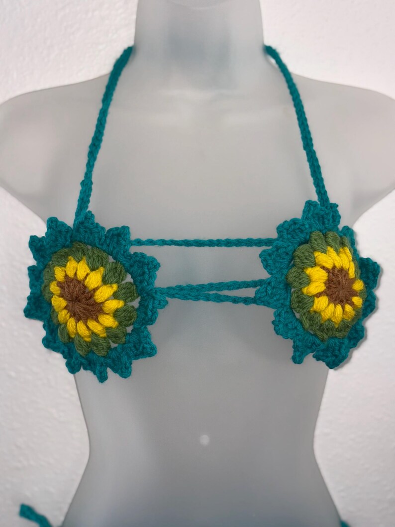 Handmade Crochet Flower Bikini Set - Etsy