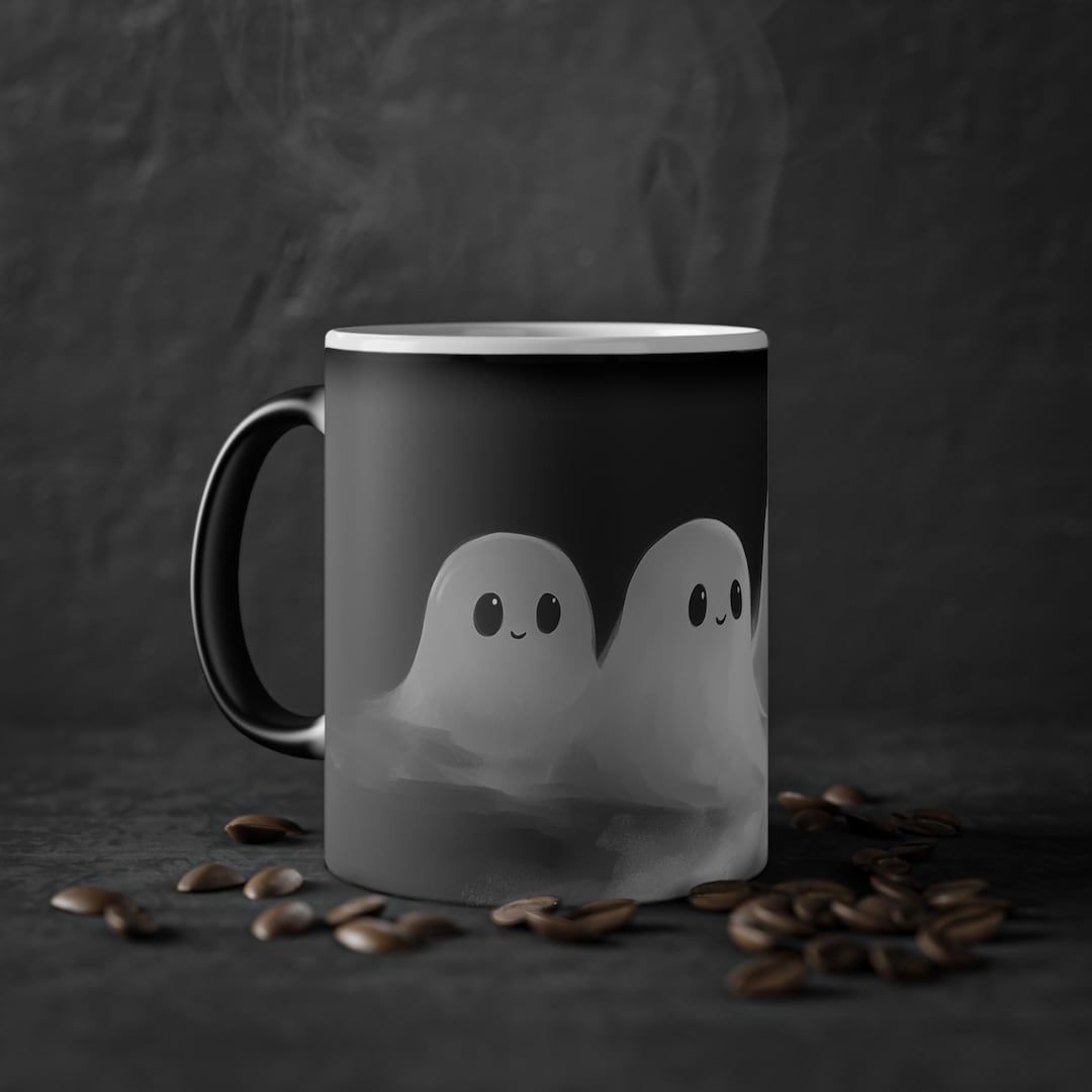 Color Changing Magic Mug, Cute Ghost Art, Heat Sensitive Coffee Cup ...