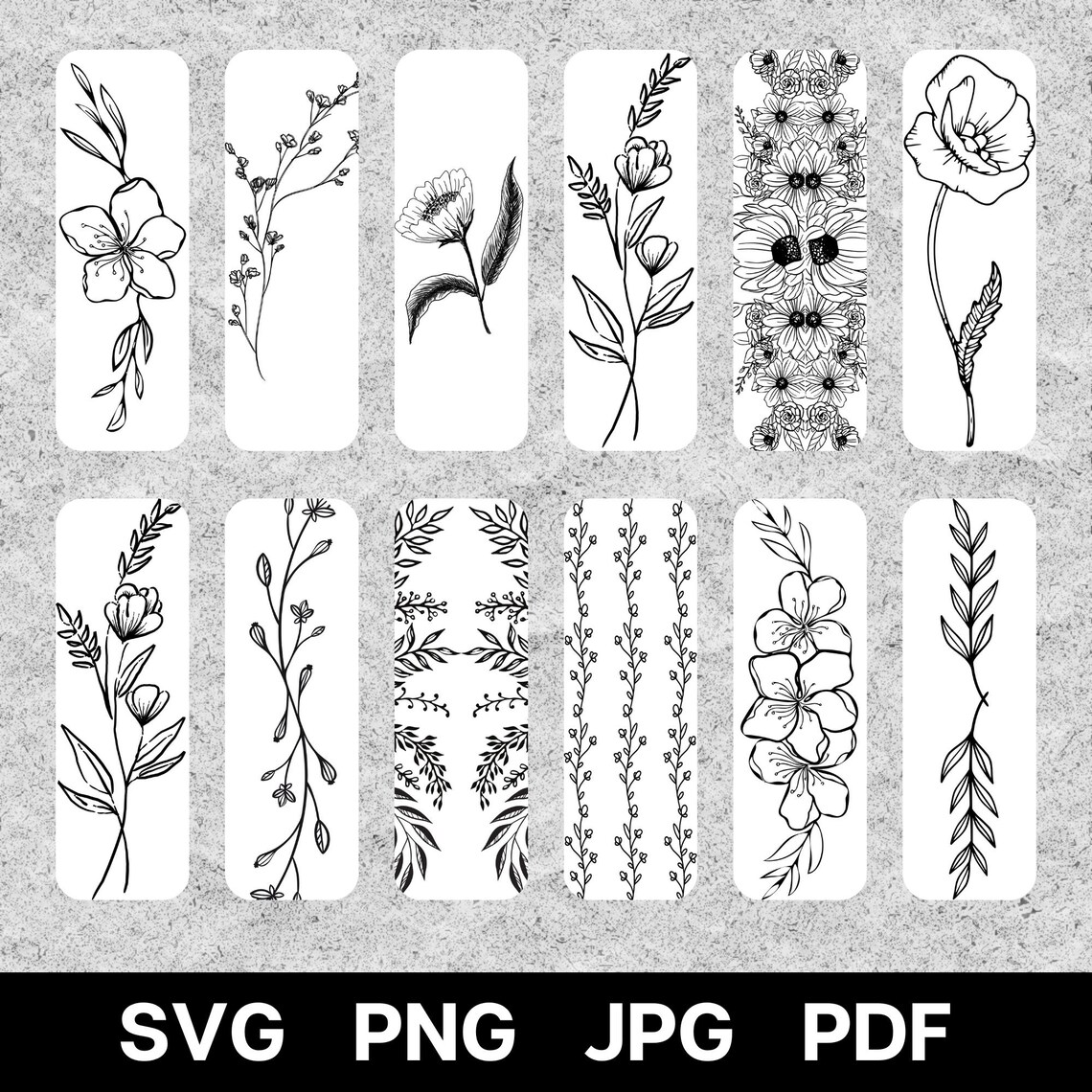 Floral Bookmark Svg, Bookmark Svg , Bookmark SVG Bundle, Bookmark ...