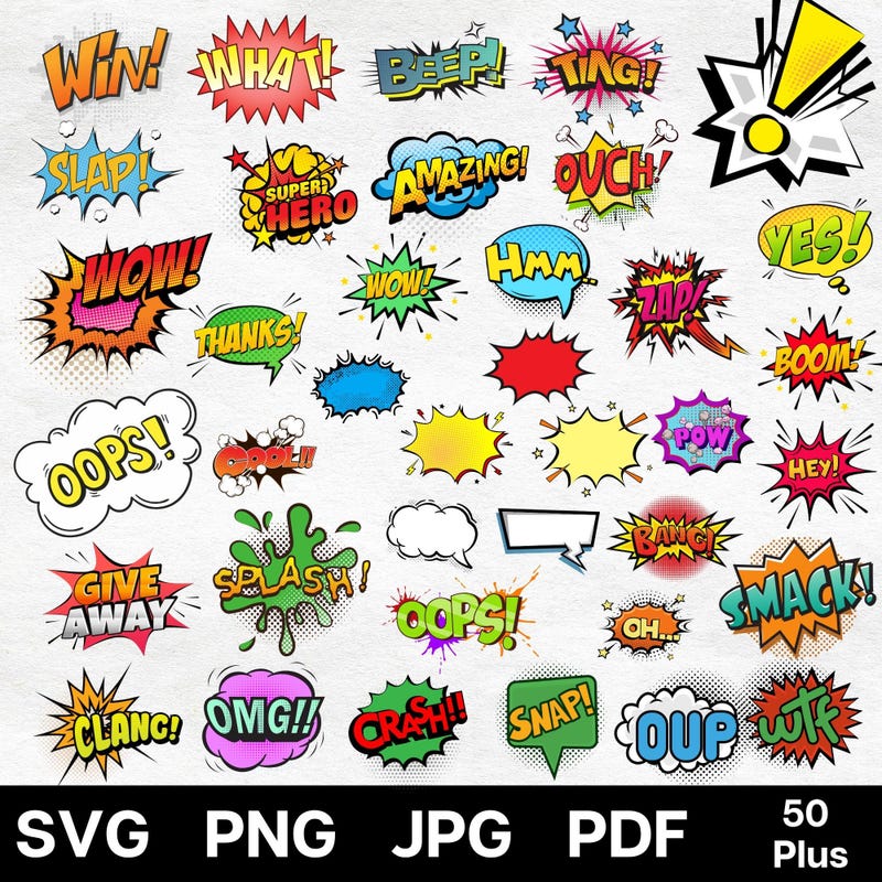 Comic Book Words - Etsy