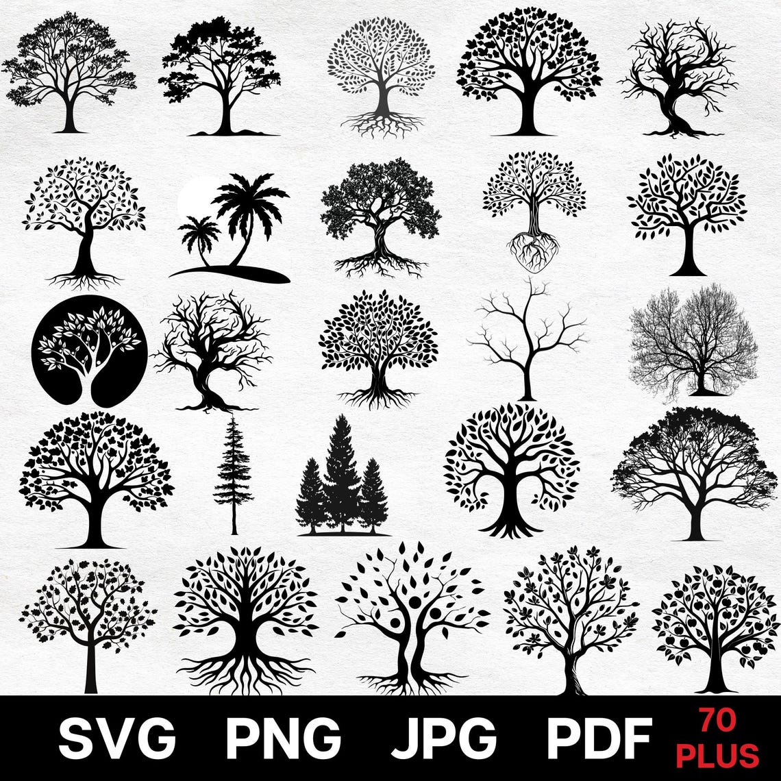 70 Tree Svg Bundle, Tree of Life Svg Bundle, Tree Bundle Svg, Tree of ...