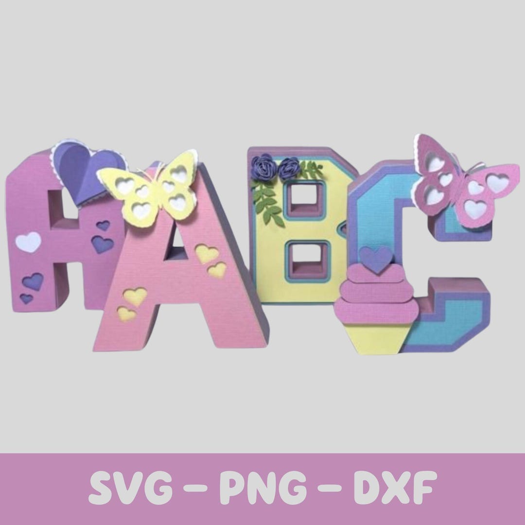 3D Letters SVG Bundle Shaker and Non Shaker A-7 0-9 3D Letters Svg ...