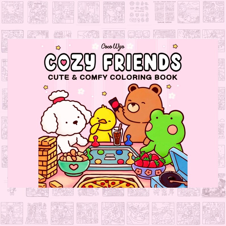 Coco Wyo Cosy Friends Schattig En Comfortabel Kleurboek. 84 Printbare ...
