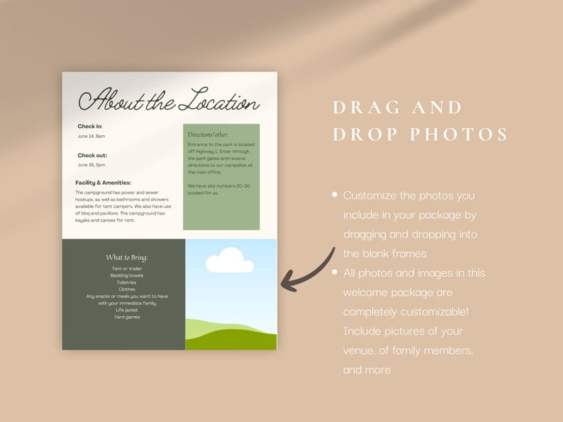 Family Reunion Welcome Package Template, Itinerary & Guide, Canva ...