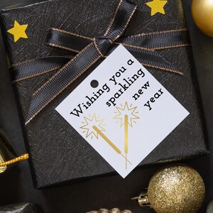 Printable New Year's Gift Tags Set of 6 Square Labels in Coordinating ...