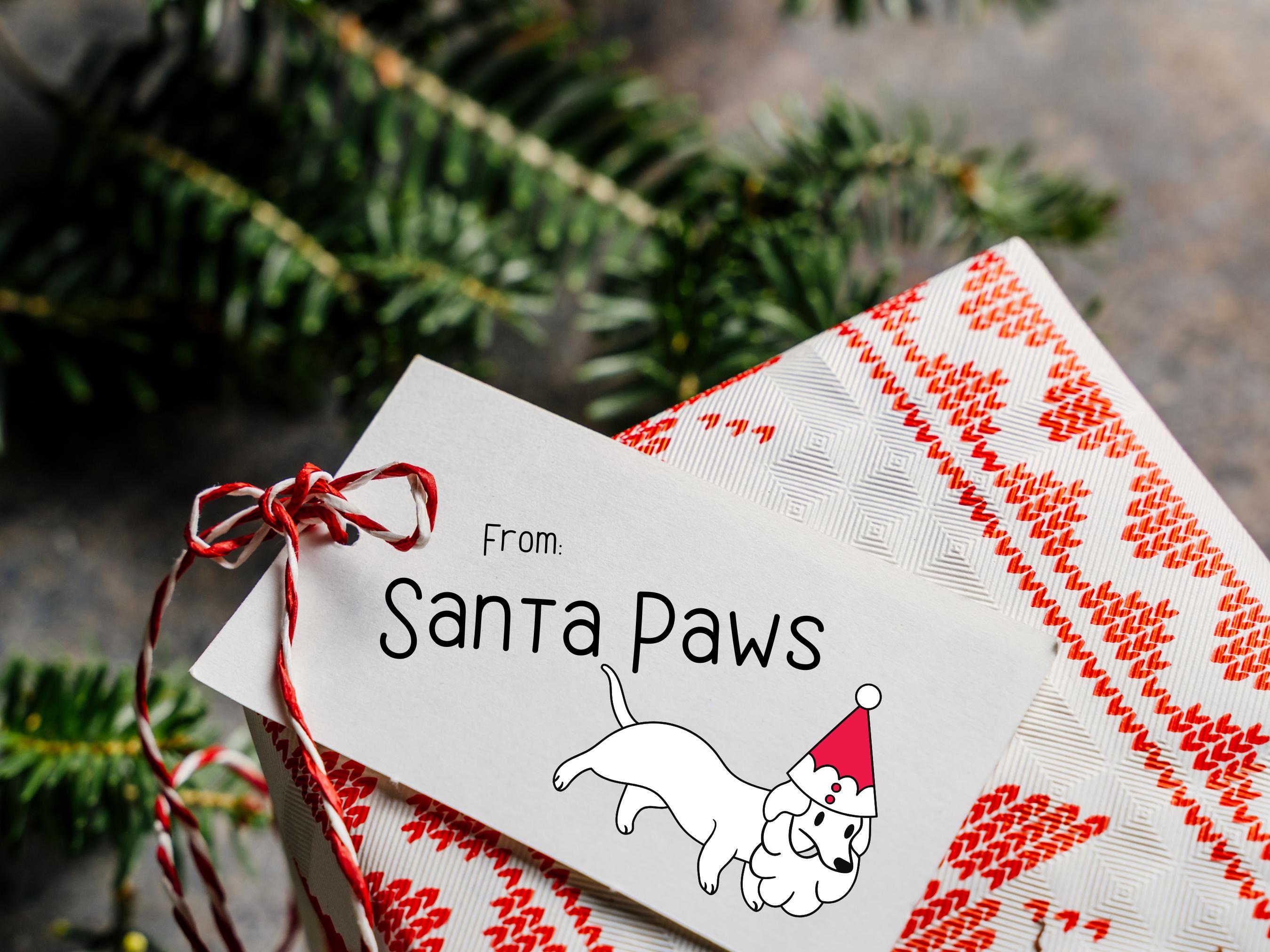 Happy Pawlidays Printable Christmas Gift Tags - Set of 8 Dog-themed ...