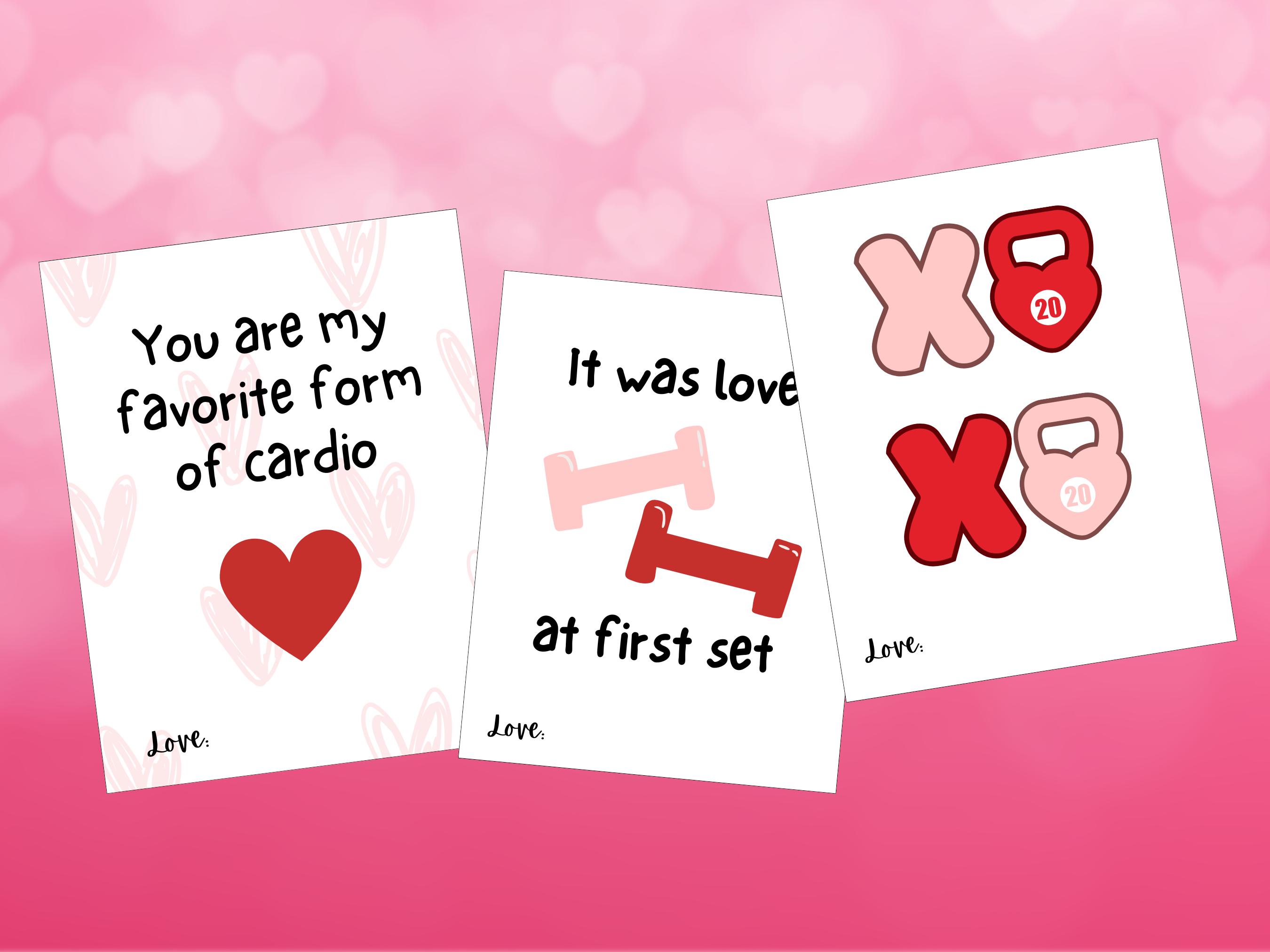 Gym Valentine's Day Cards - Printable Valentines With a Fun Fitness ...