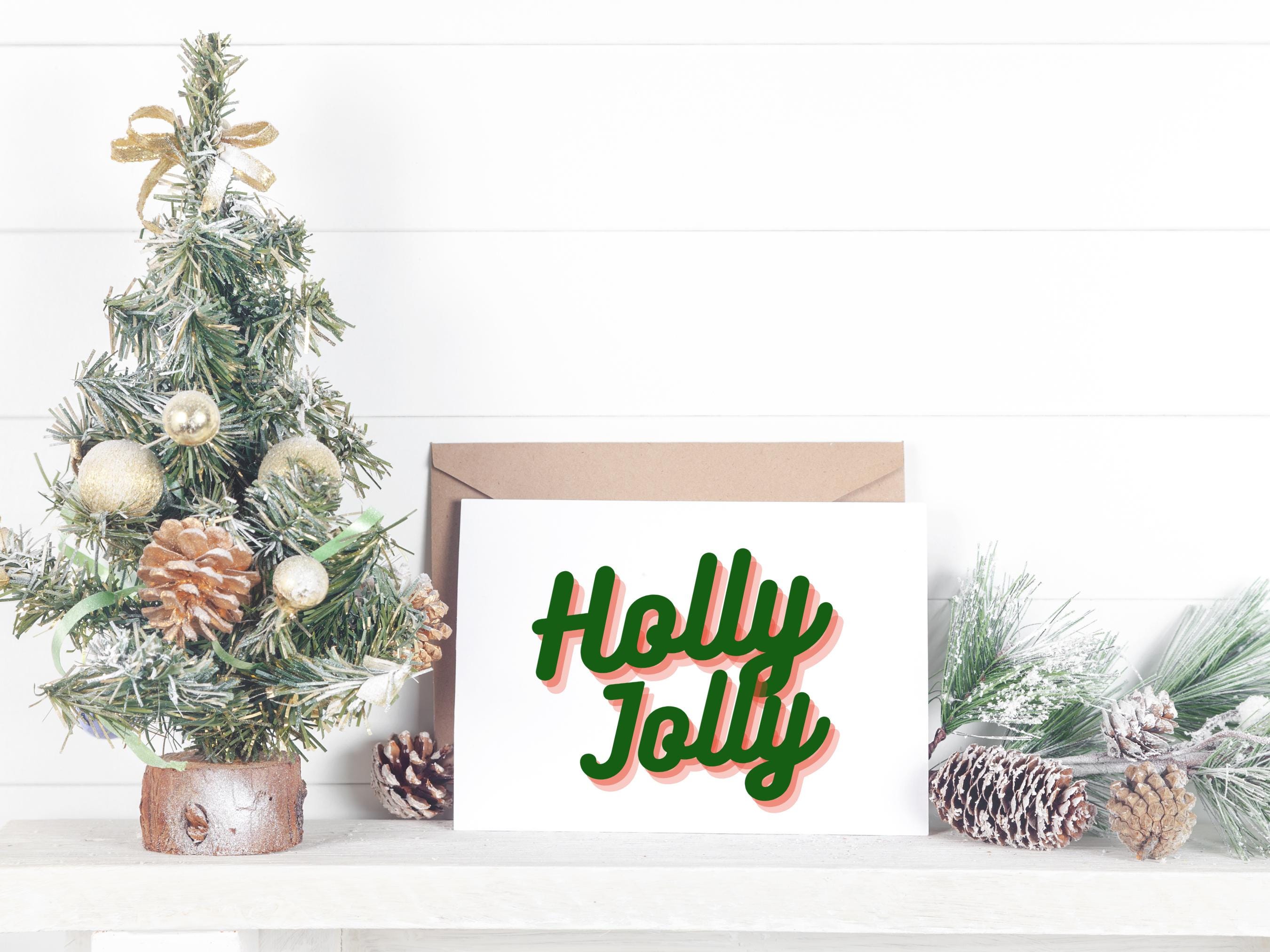 Holly Jolly PNG SVG Files, Cheerful Script Design for Christmas ...
