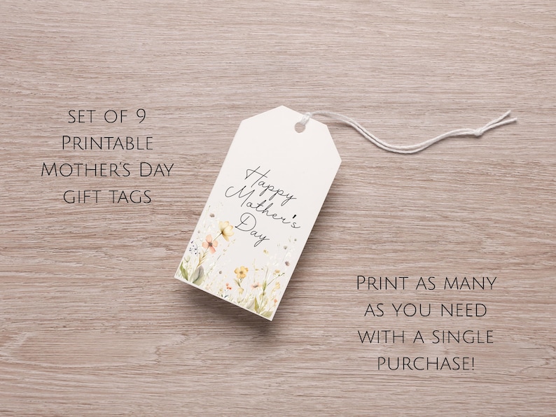 Floral Mother's Day Gift Tags | Watercolor Printable (instant Download ...