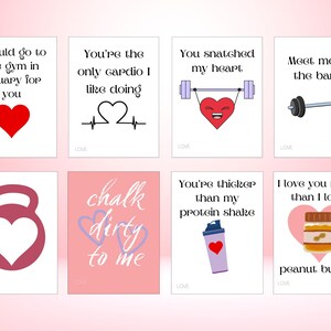 Gym Valentines Set of 8 - Printable Fitness-themed Valentines Perfect ...