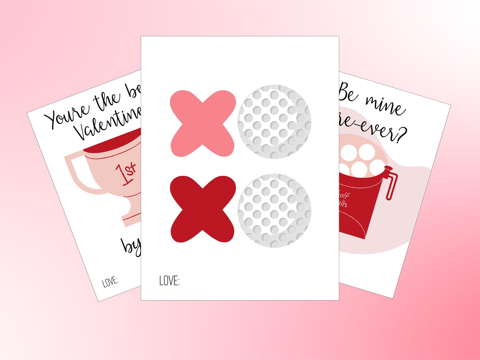 Golf Valentines: Set of 6 Printable Cards With Funny Puns (PDF) - Etsy