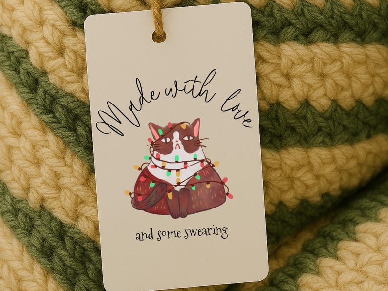 Funny Crochet Cat Tags: Made With Love & Swearing (PDF Download) - Etsy