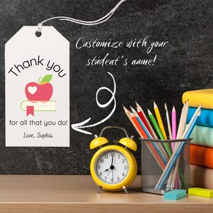 Printable Teacher Thank You Gift Tags | Customizable Canva Template ...
