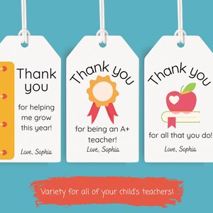 Printable Teacher Thank You Gift Tags | Customizable Canva Template ...