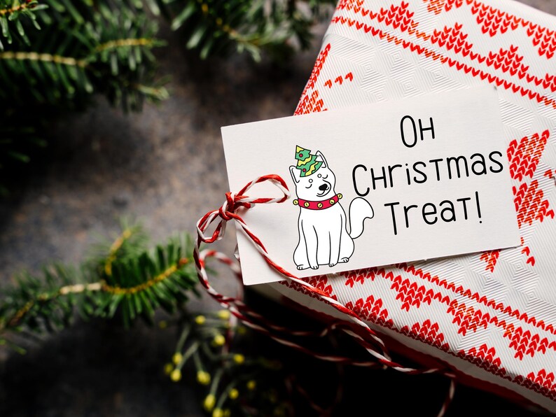 Happy Pawlidays Printable Christmas Gift Tags - Set of 8 Dog-themed ...