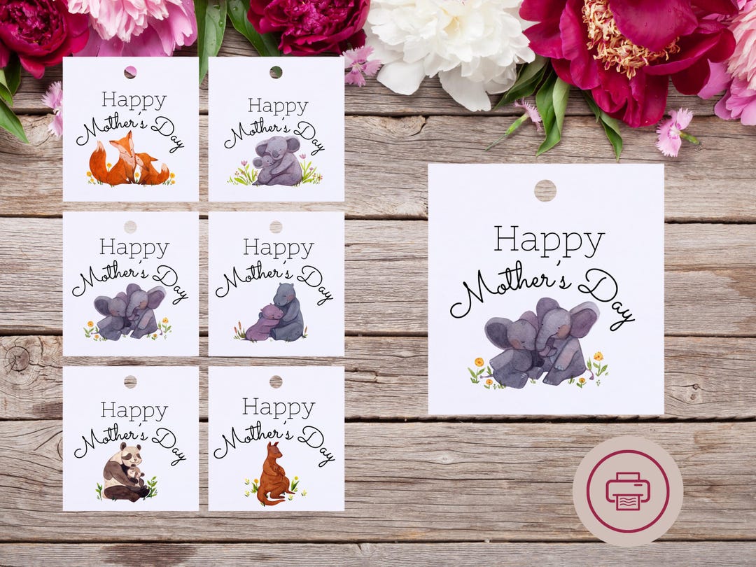 Printable Mother's Day Gifts From Children, Gift Tags With Animals, DIY ...