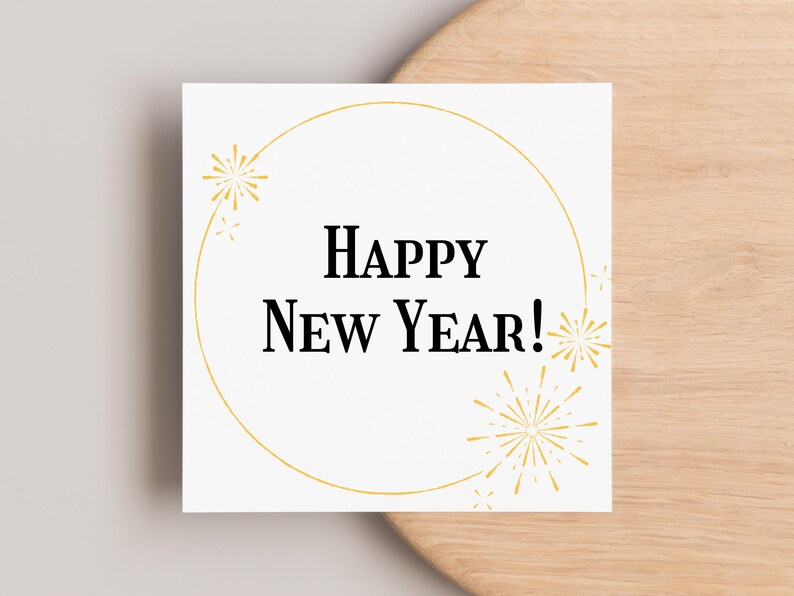 Printable New Year's Gift Tags - Set of 6 Square Labels in Coordinating ...