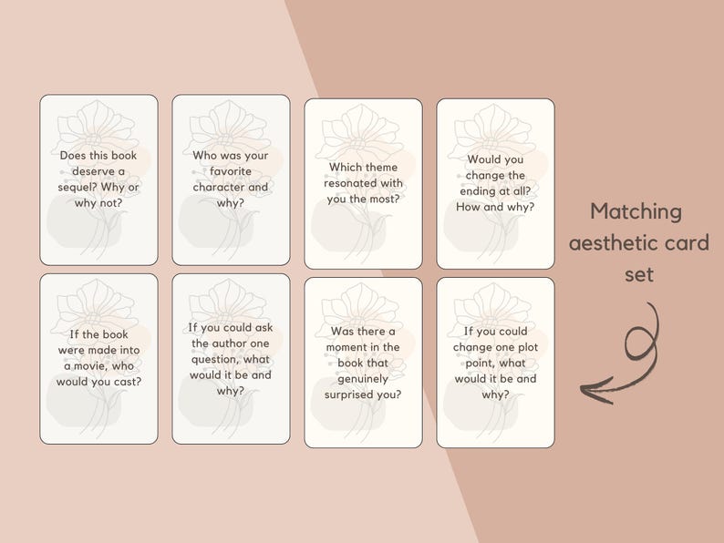 Book Club Discussion Cards 32 Question Prompts, Instant Download ...